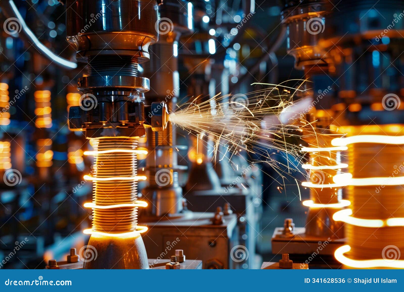 Closeup of Sparking Highvoltage Equipment in a Dramatic Display of ...