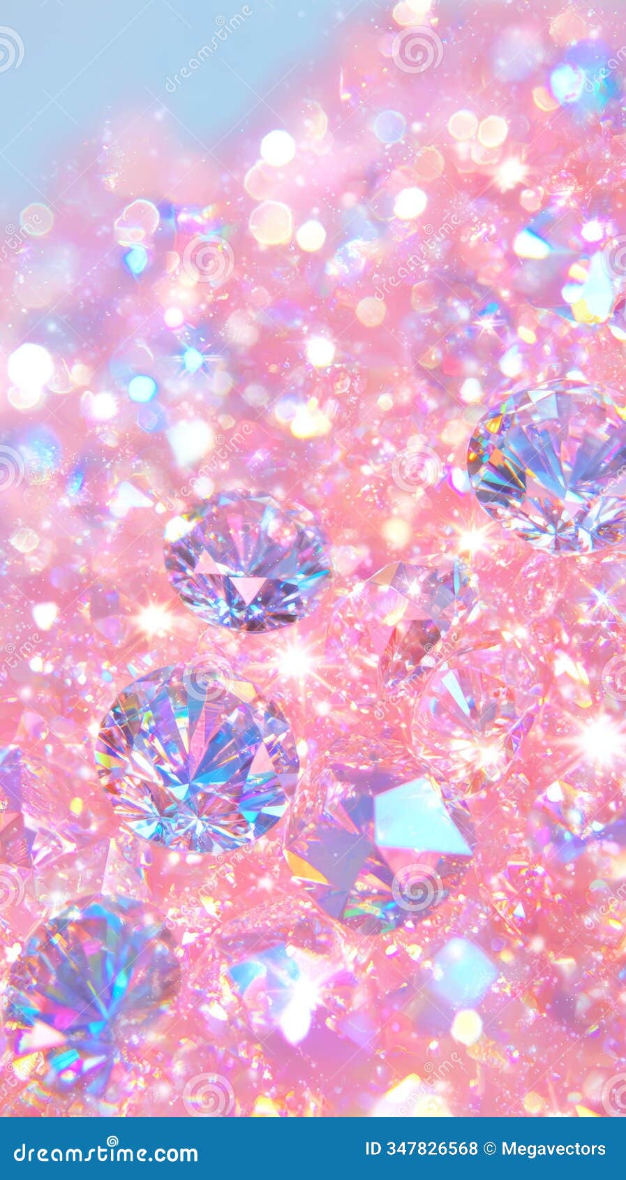 Close-up of Sparkling Diamonds with Rainbow Reflections on a Soft ...