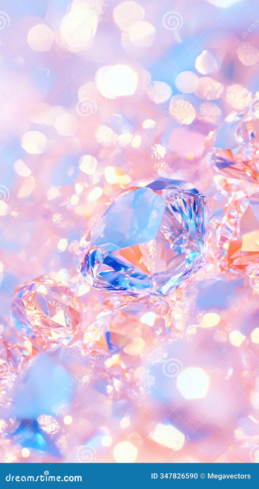 Close-up of Sparkling Diamonds with Rainbow Reflections on a Soft ...