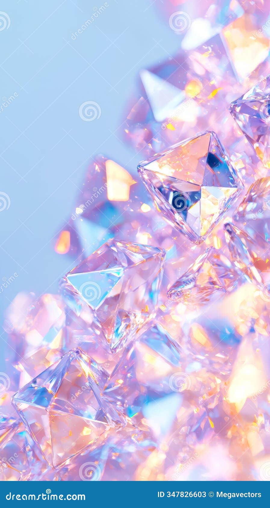 Close-up of Sparkling Diamonds with Rainbow Reflections on a Soft ...