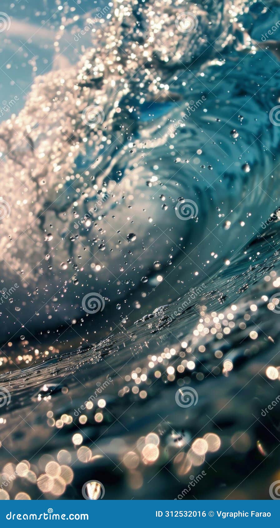 Close-up of Sparkling Water with Light Reflections Stock Photo - Image ...