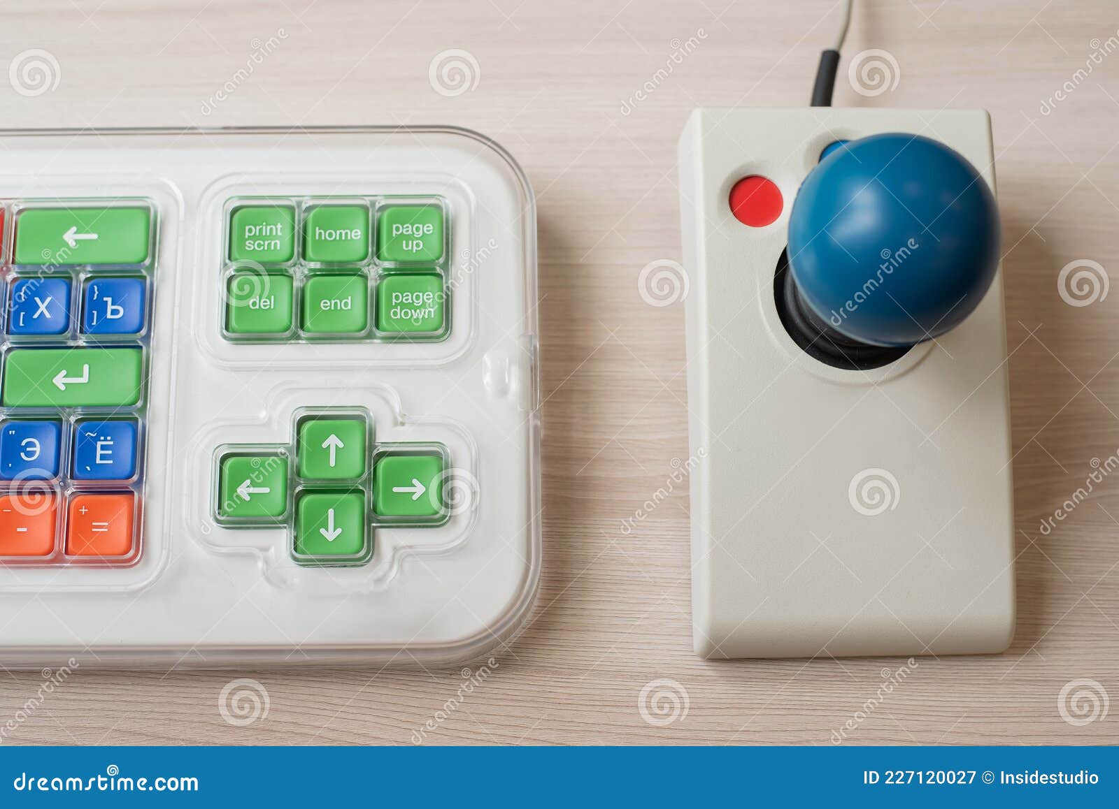 Close-up of a Specialized Computer Mouse and Keyboard for People with ...