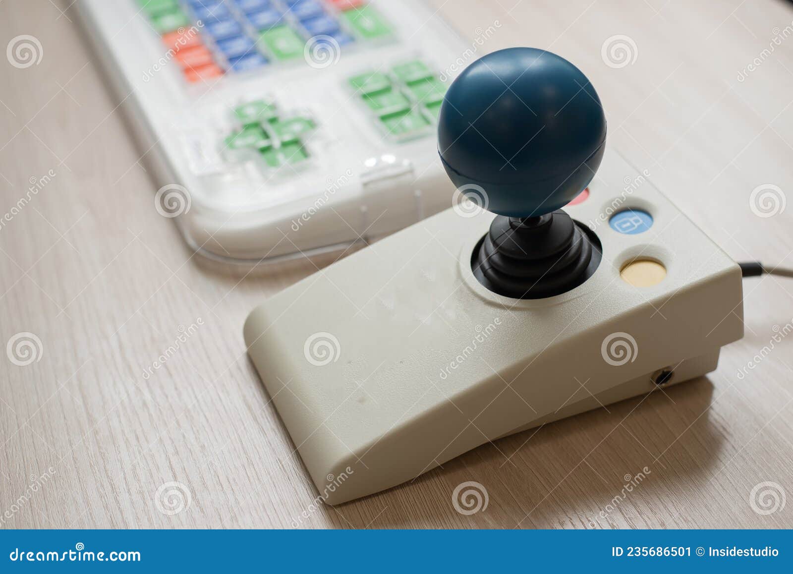 Close-up of a Specialized Computer Mouse and Keyboard for People with ...