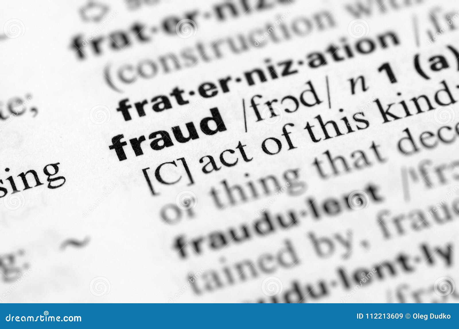 Close Up of Specific Word Fraud in a Dictionary Stock Image - Image of ...