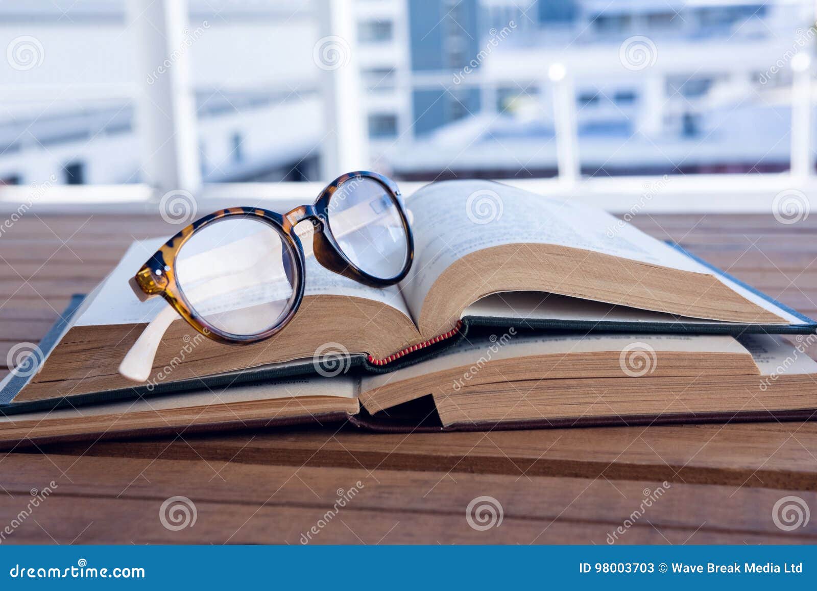 Close-up of Spectacles on Open Book Stock Image - Image of spectacles ...