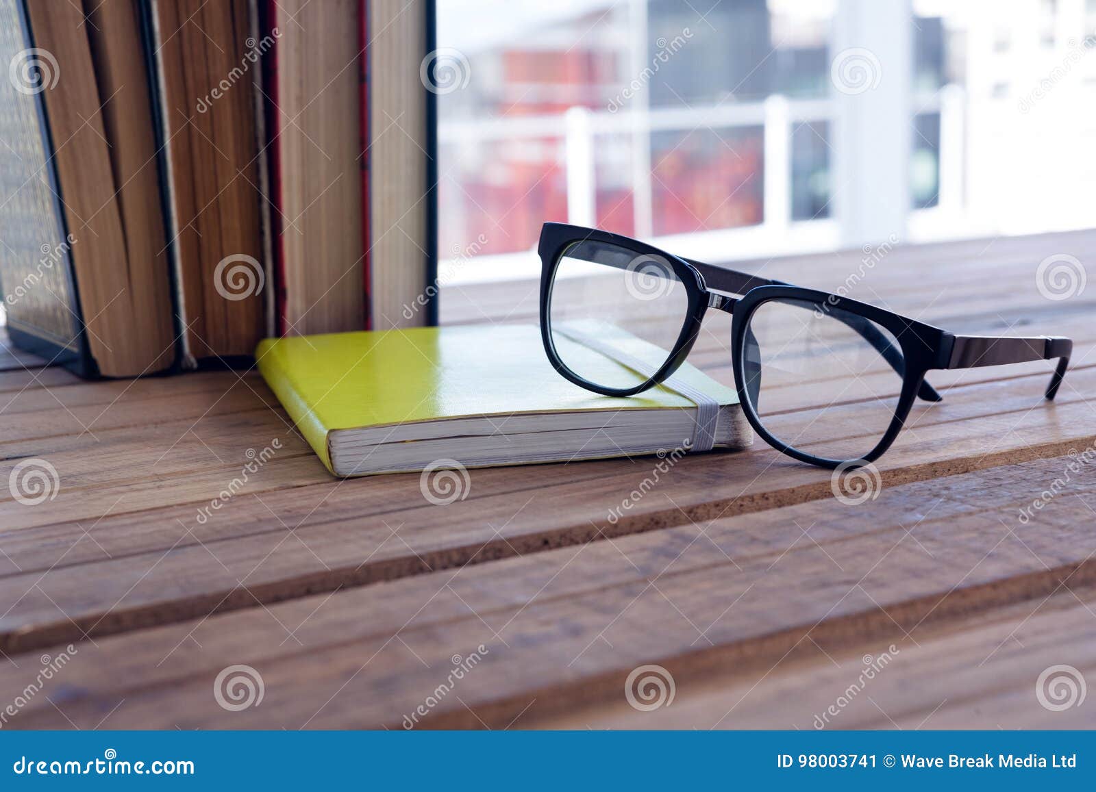 Close-up of Spectacles on Open Book Stock Image - Image of absence ...