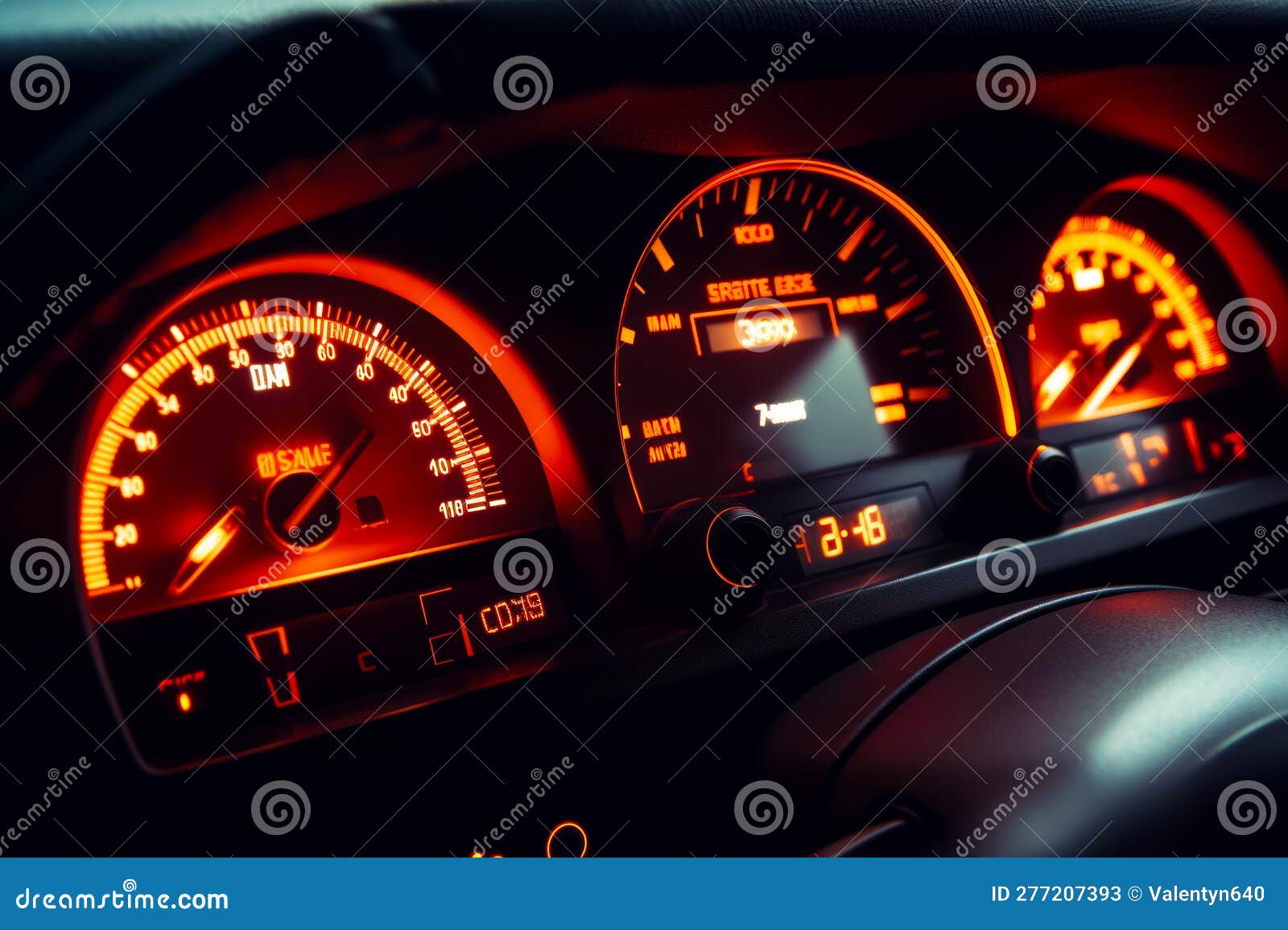 Close Up of Speedometer and Gauges on Car S Dashboard. Generative AI ...