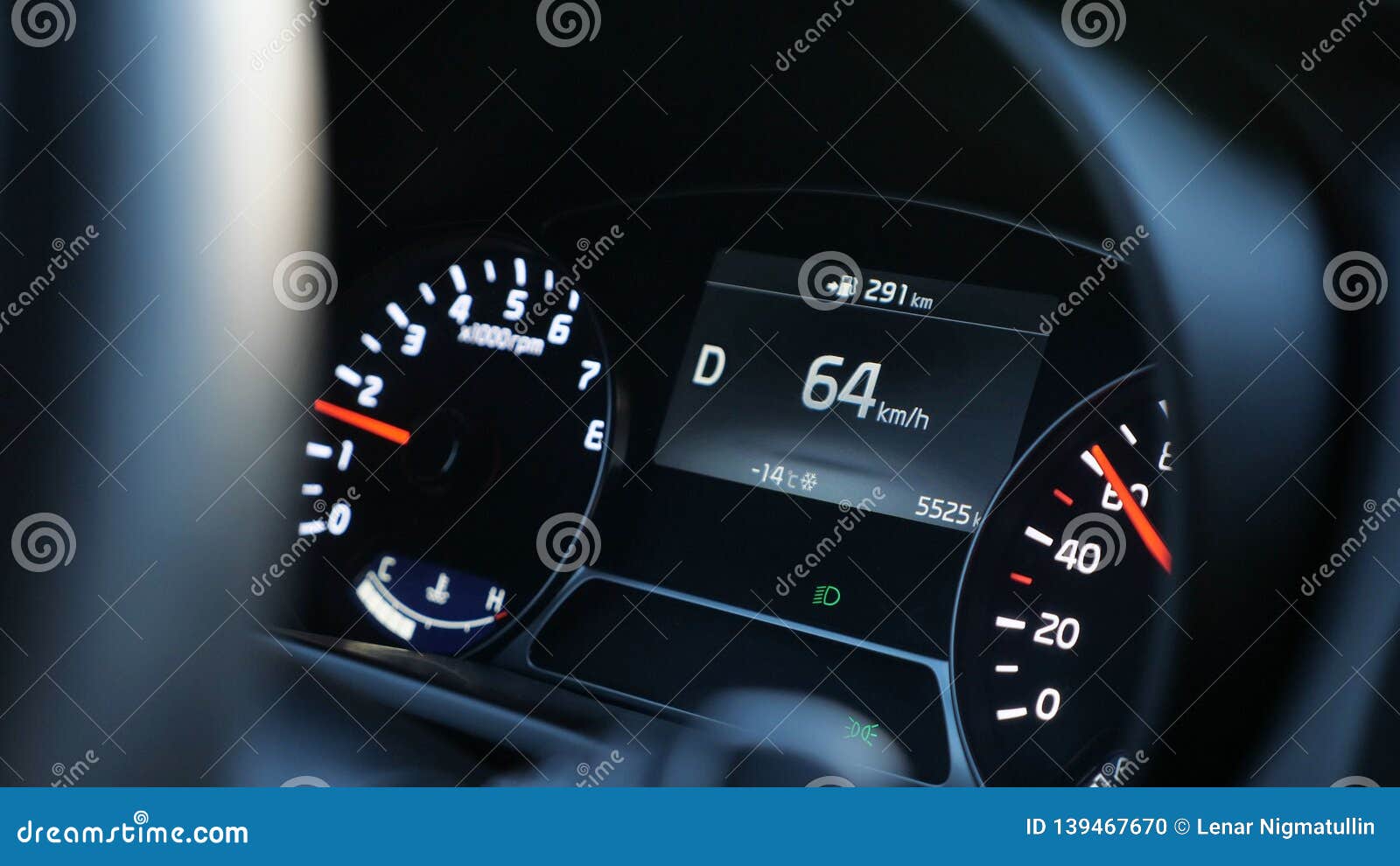 Close Up of Speedometer in Modern Car Stock Photo - Image of ...