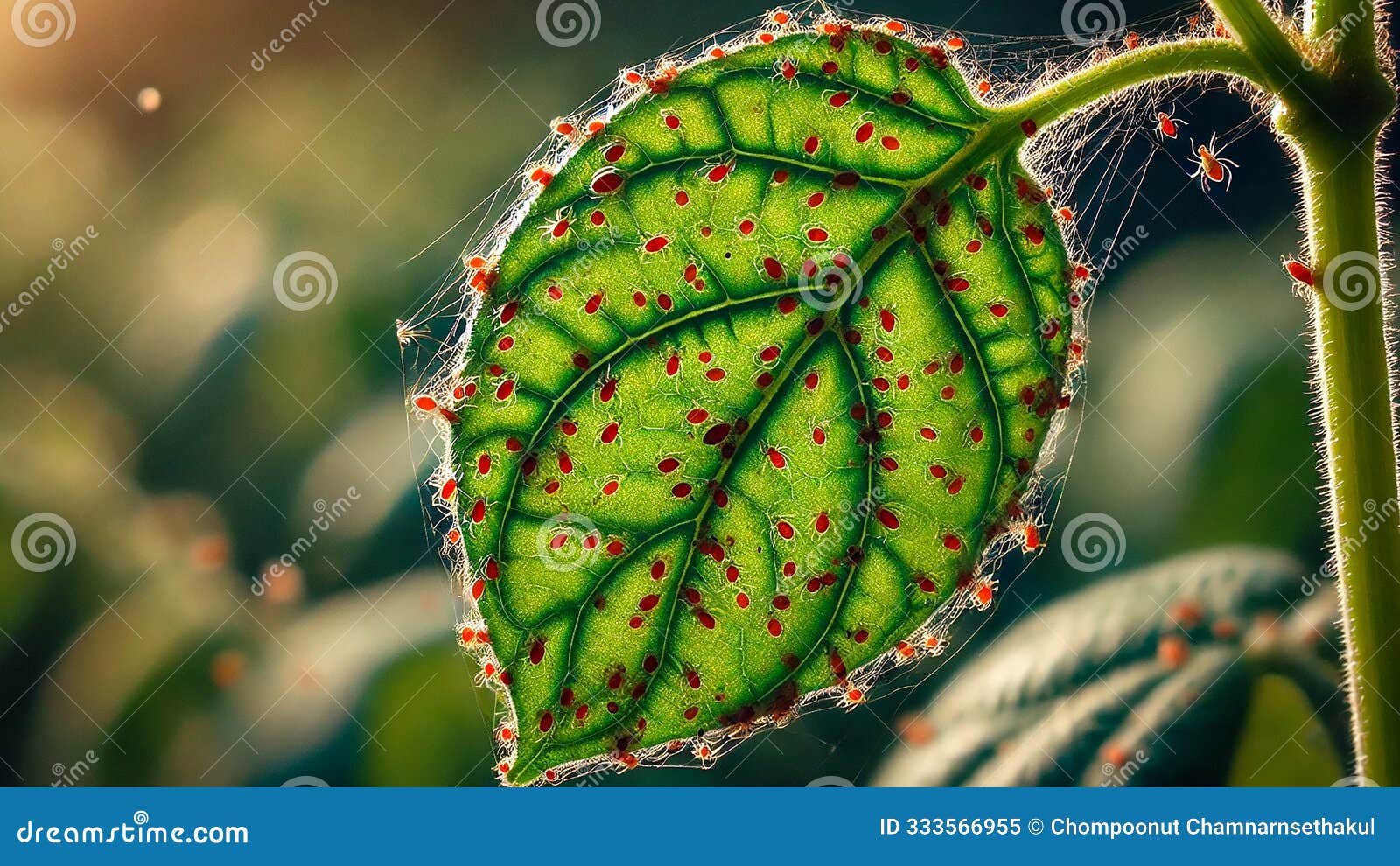 A Close-up of Spider Mites on the Underside of a Bean Leaf Stock ...