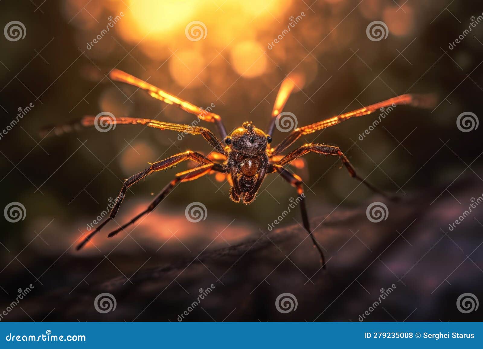 A Close Up of a Spider on a Tree Branch. Generative AI Image. Stock ...