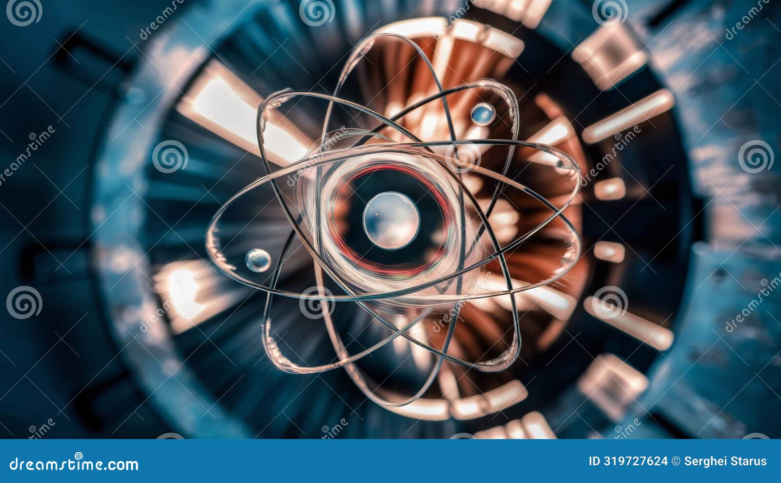 A Close Up of a Spinning Atomic Structure with the Atom Symbol, AI ...