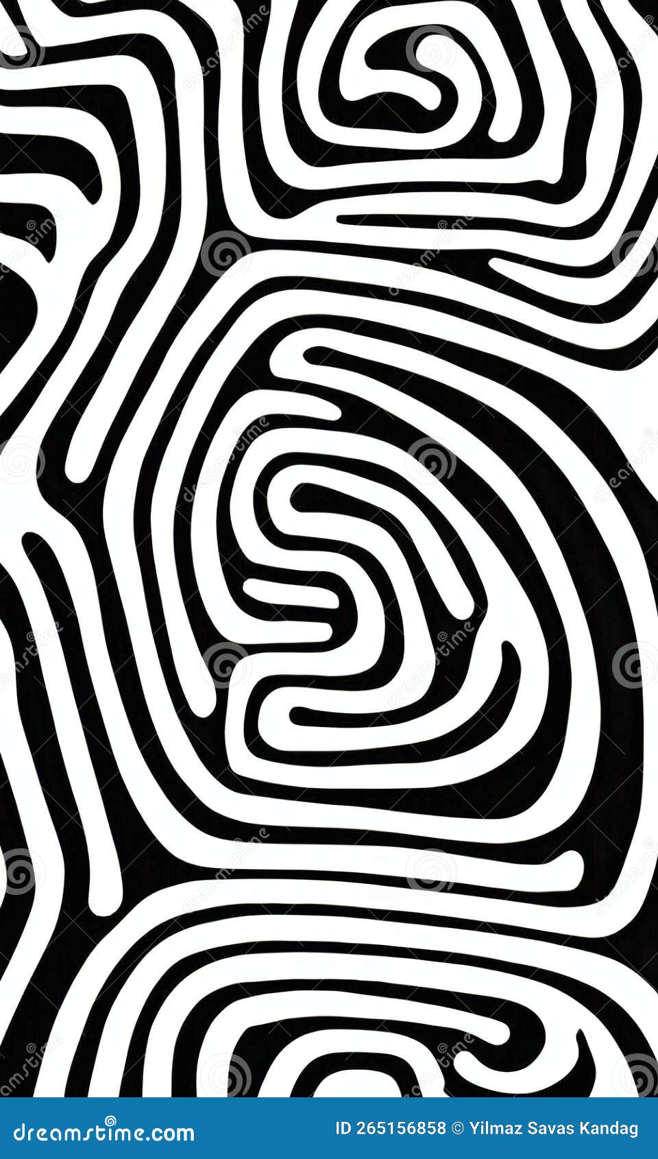 Spiral Maze Effect with Black and White Lines. Stock Vector ...