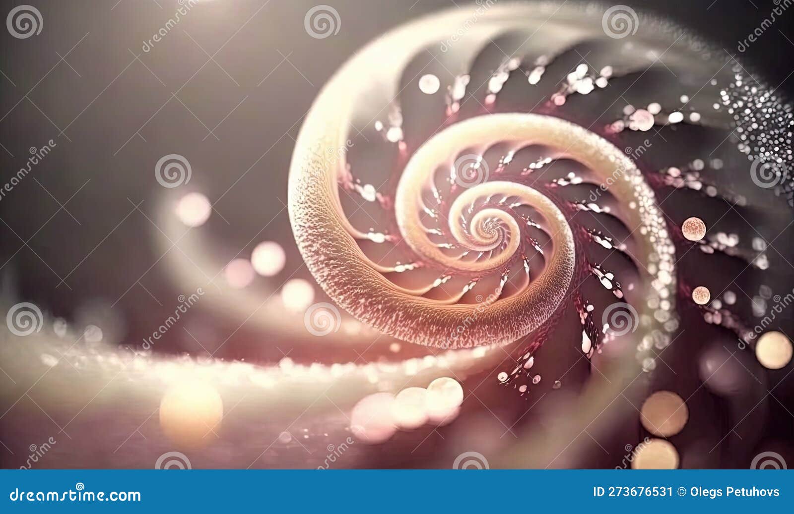 A Close Up of a Spiral Shaped Object with Water Droplets Stock ...