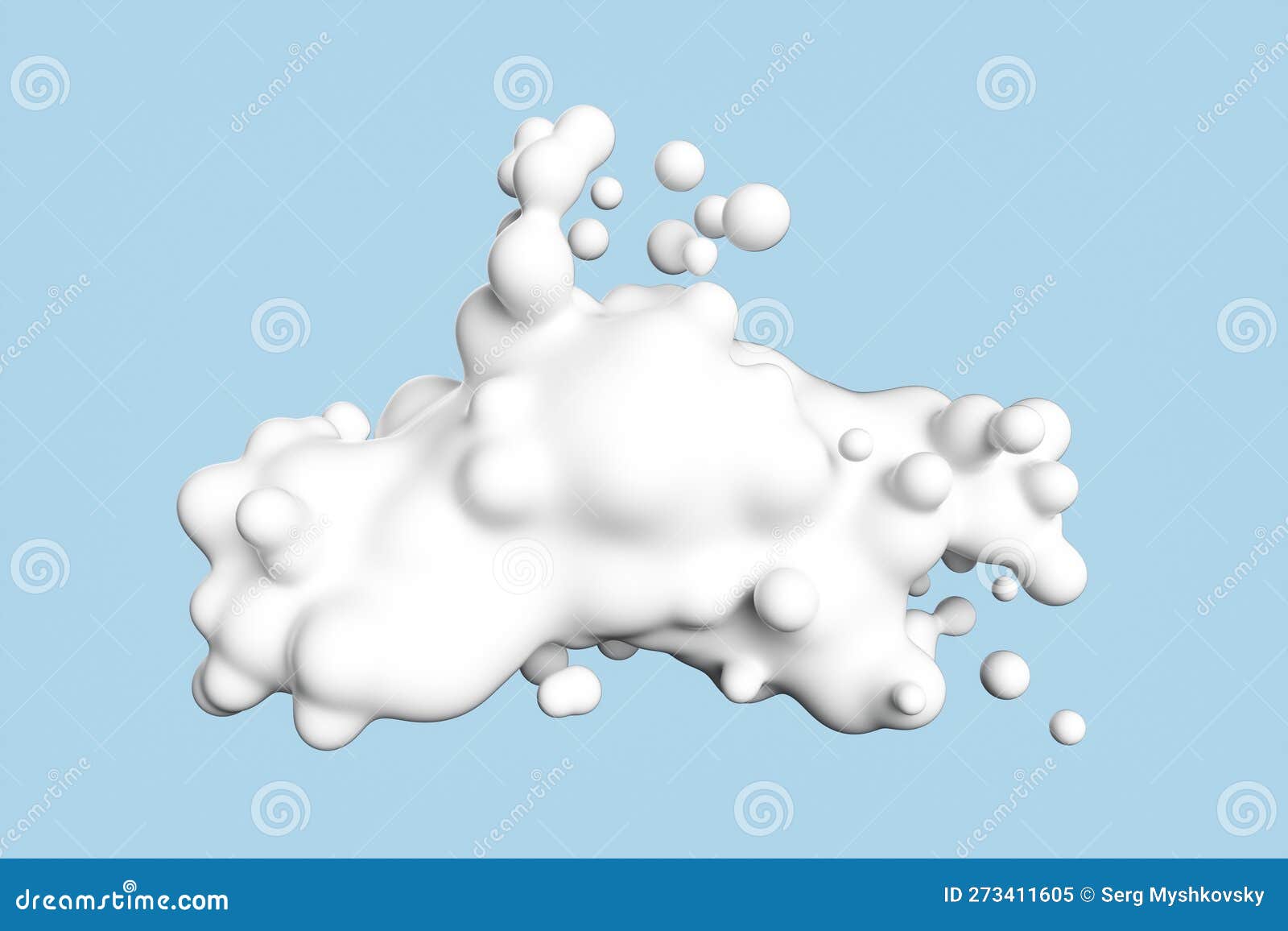 Close-up of a Splash of White Cream on a Blue Background Stock ...