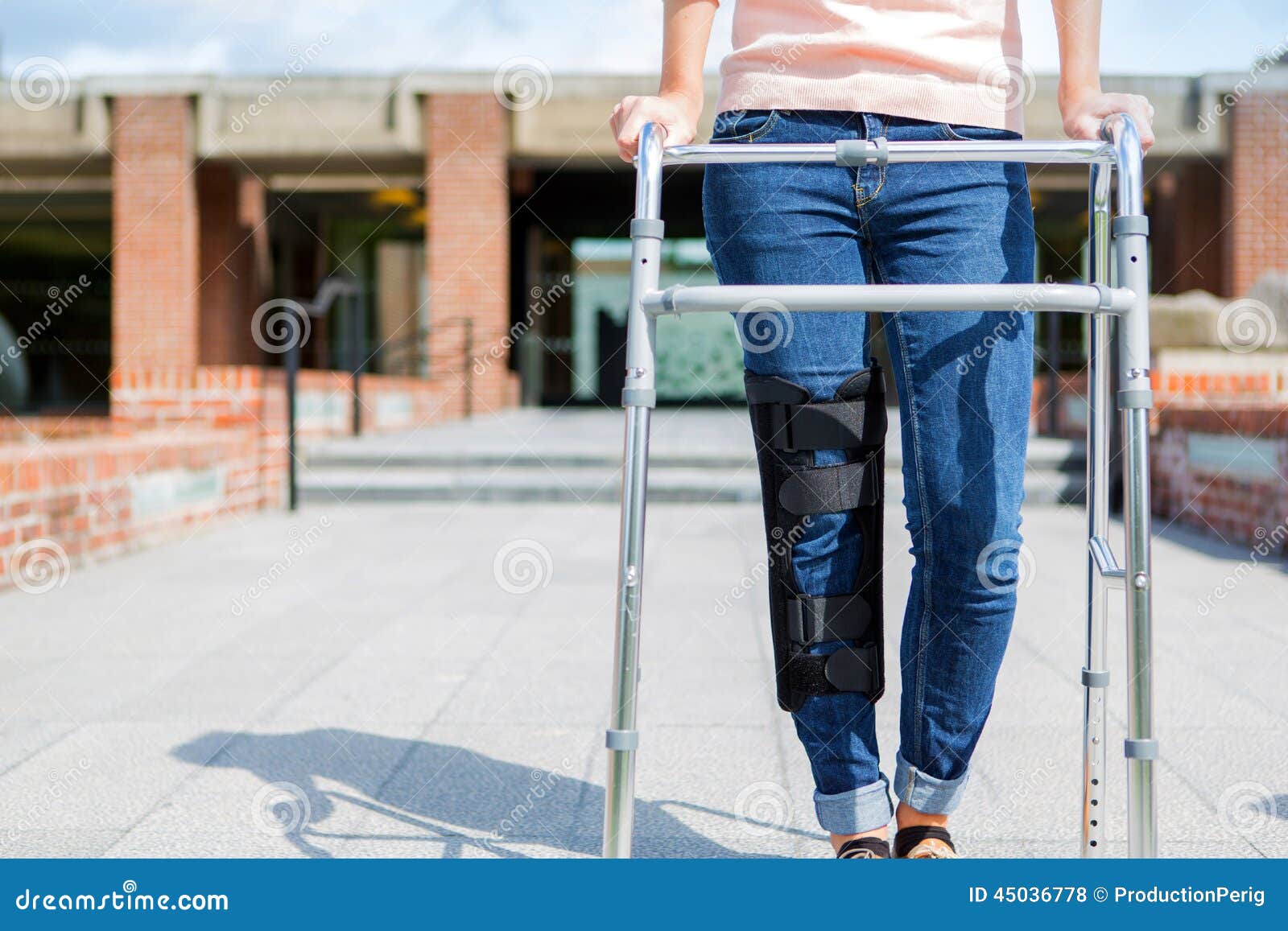 Close Up of a Splint and Zimmer Frame Stock Photo - Image of ...