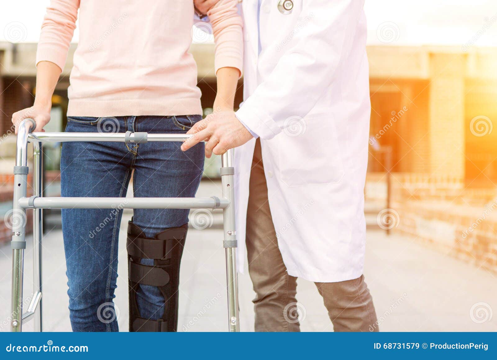 Close Up of a Splint and Zimmer Frame Stock Image - Image of close ...