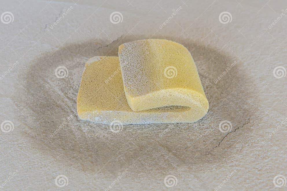 Close Up Sponge Construction Tools for Plastering Walls with Cem Stock ...