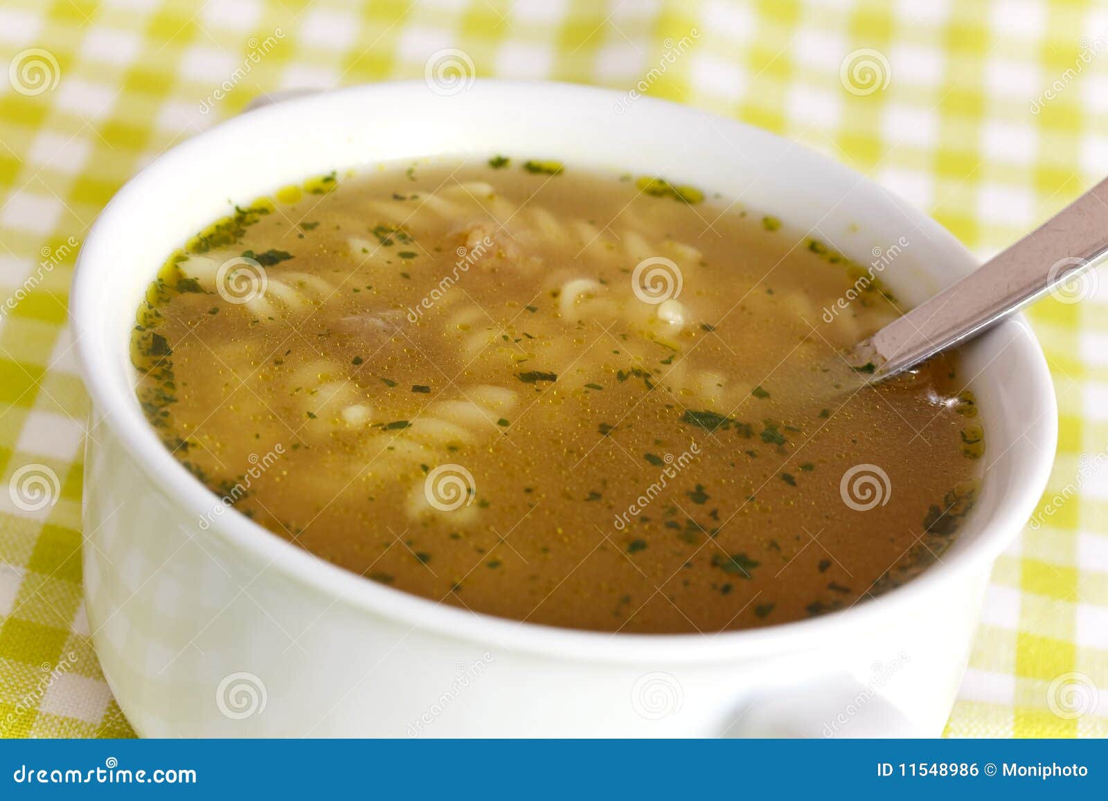 Close Up . Spoon Of Hot Soup Royalty Free Stock Image - Image: 11548986