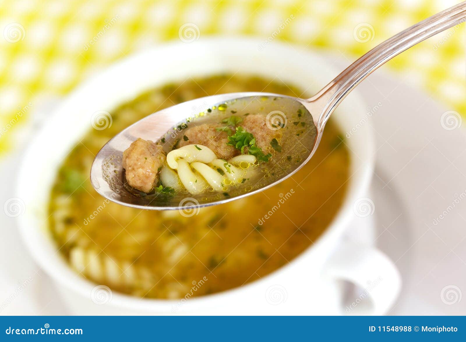Close Up . Spoon of Hot Soup Stock Photo - Image of cuisine, fine: 11548988