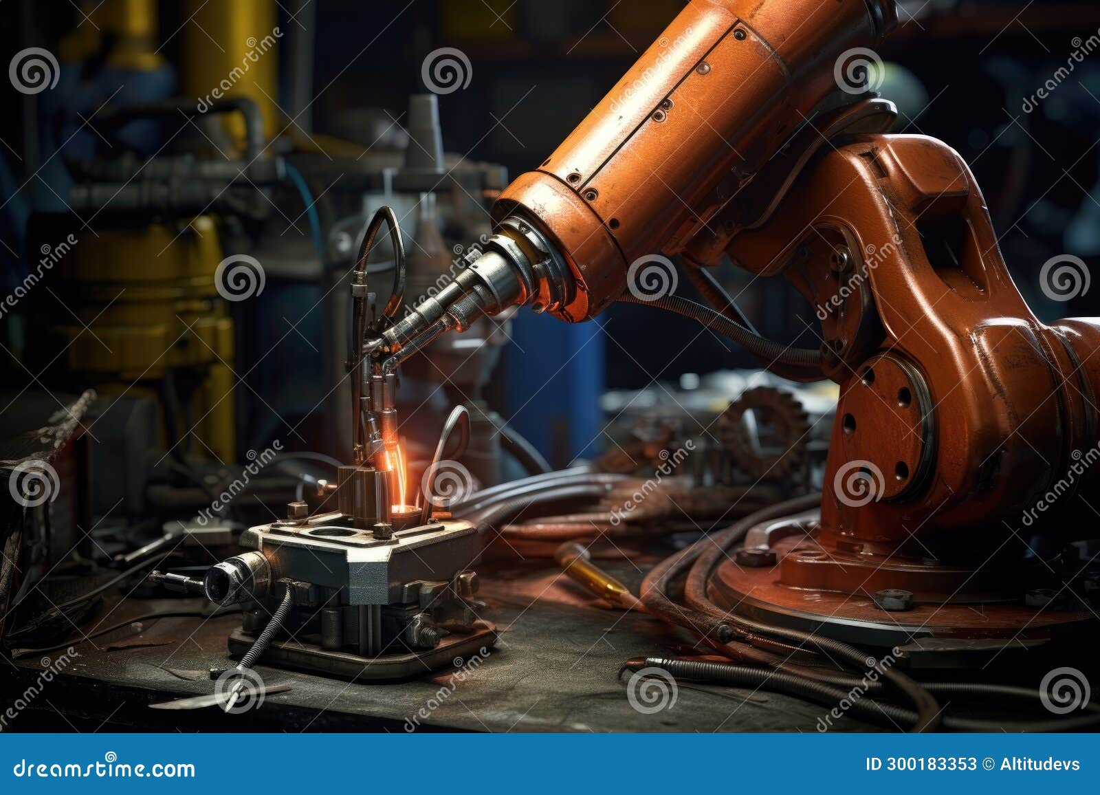 A Close-up of a Spot Welding Robots Arm and Tools Stock Image - Image ...