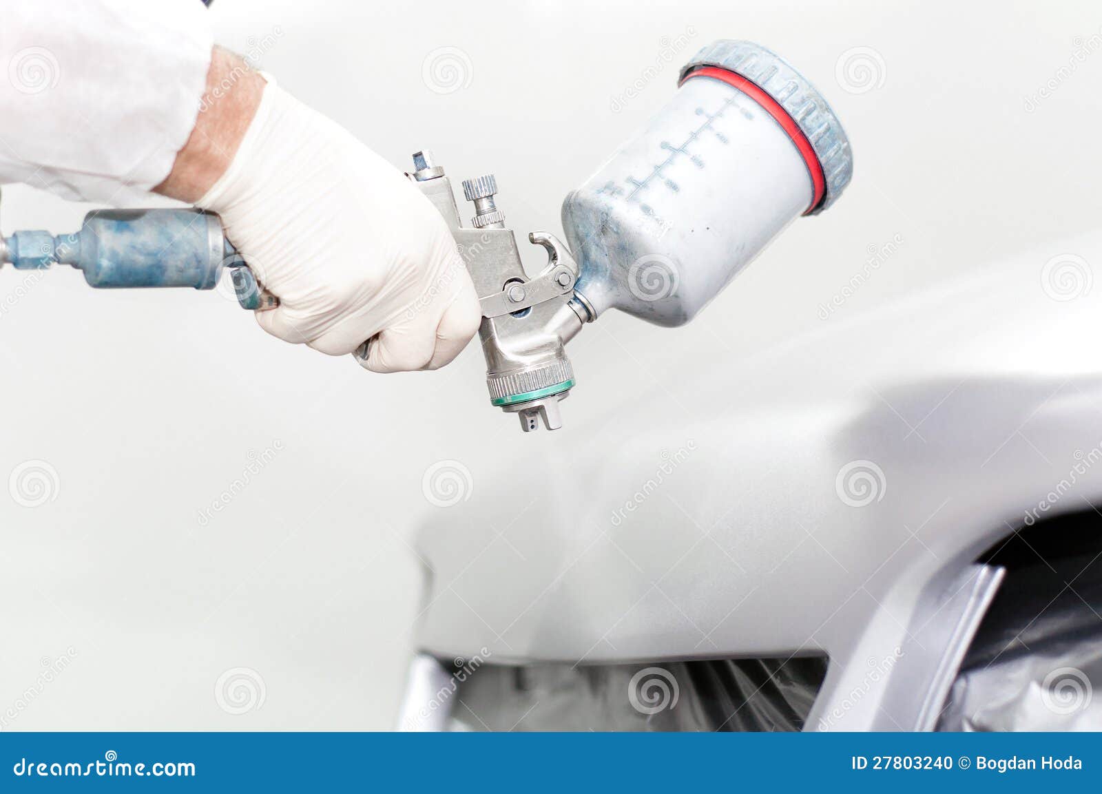 Close-up of a Spray Paint Gun in Action Stock Photo - Image of painter ...