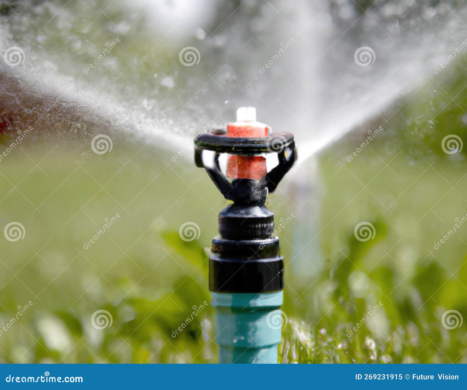 Close Up of Sprinkler and Water Created Using Generative Ai Technology ...