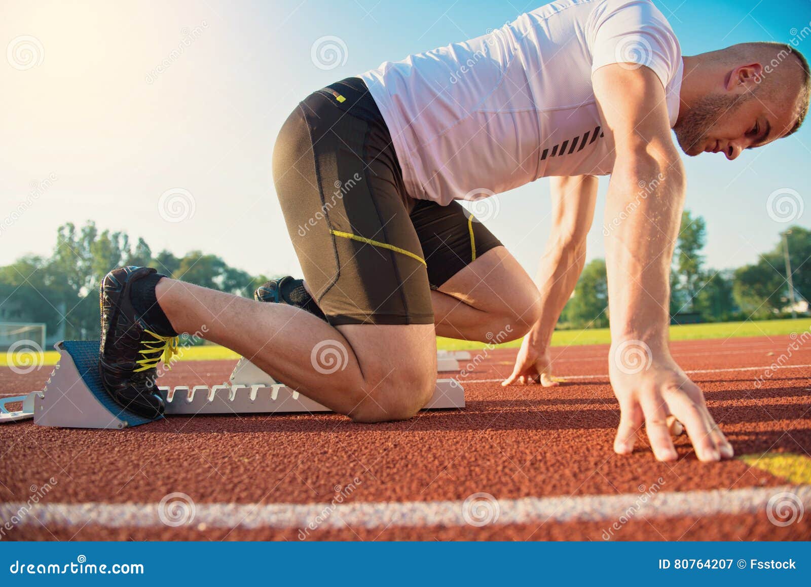 Close-up of Sprinter Feet in Starting Block Stock Image - Image of ...