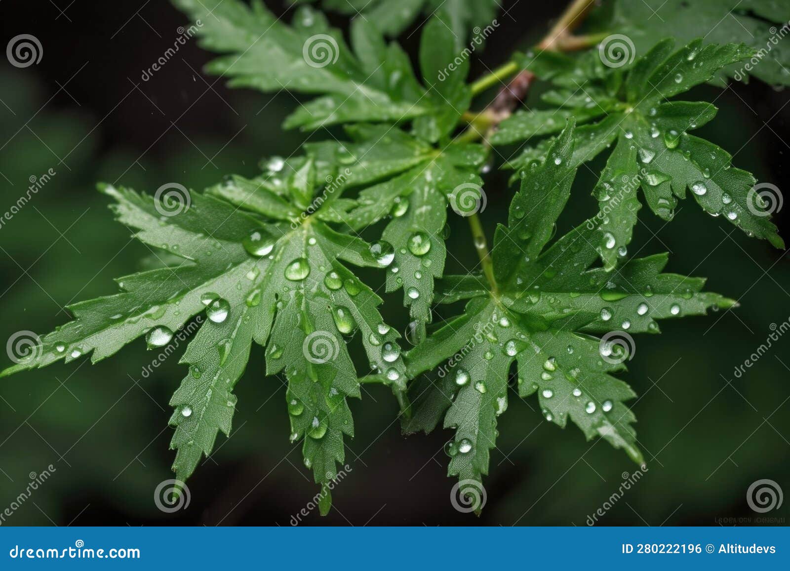 Close-up of Sprouting Tree Leaves, with Droplets of Water on the ...