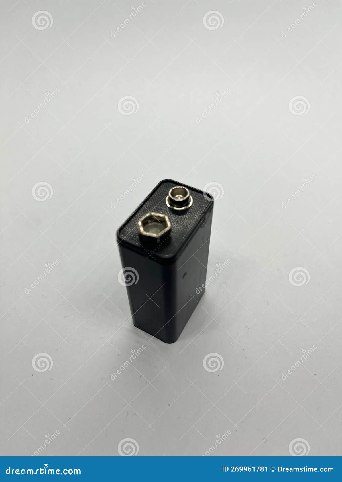 Closeup of Square Black Battery Accumulator Isolated on White Stock ...