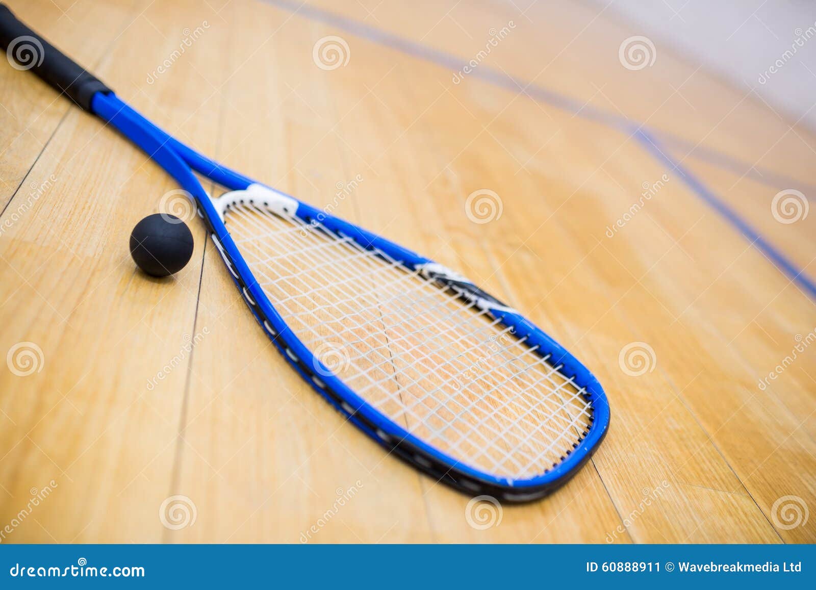 Close Up of a Squash Racket and Ball Stock Image - Image of activity ...