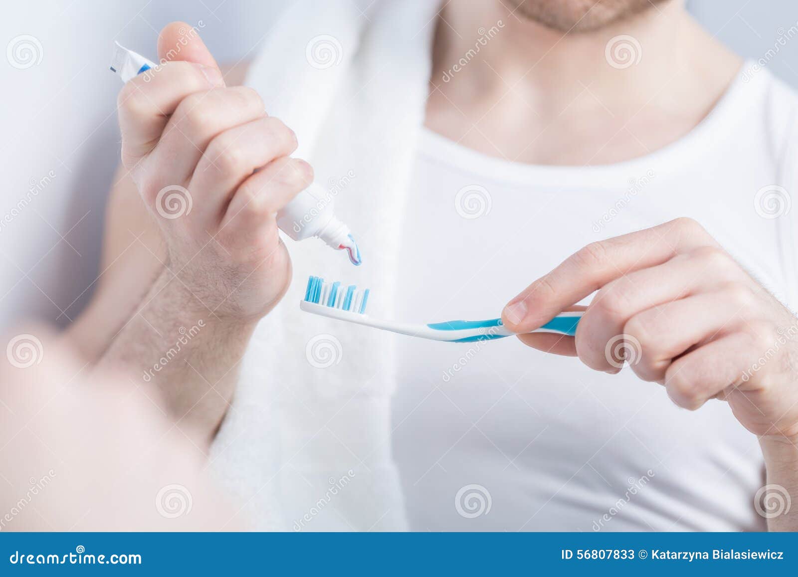 Close-up of Squeezing Toothpaste Stock Image - Image of care, neat ...