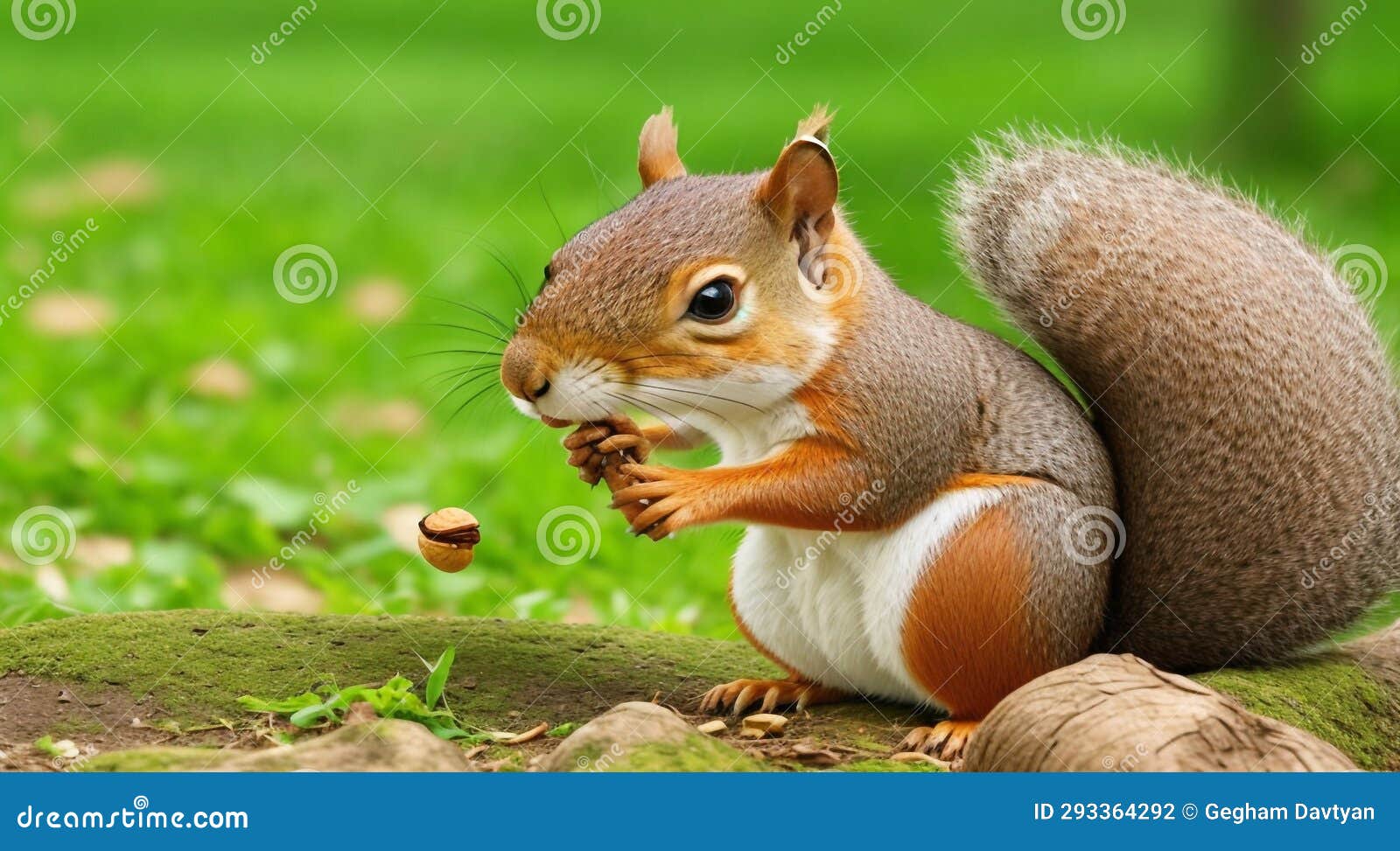 Close-up of Squirrel on a Tree, Squirrel in the Park, Squirrel Eating ...