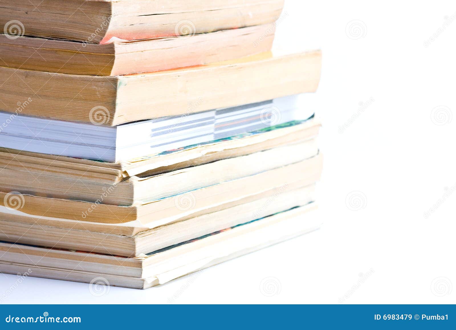 A Close Up Stack of Books Isolated Stock Image - Image of stacked, pile ...