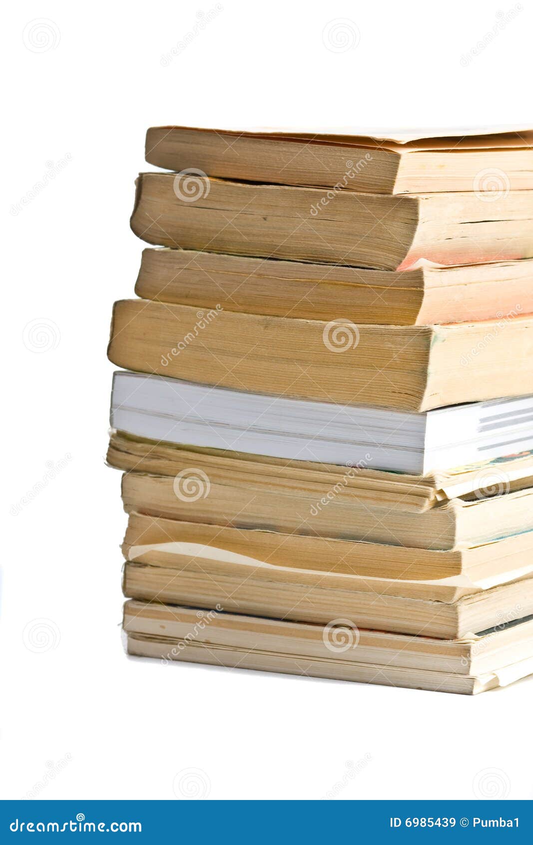 A Close Up Stack of Books Isolated Stock Image - Image of manuscript ...