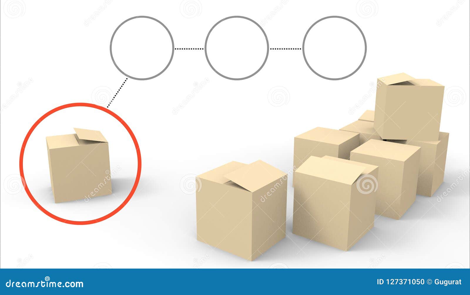 Close Up Stack Of Boxes Parcel Package Groups On White Background Stock ...