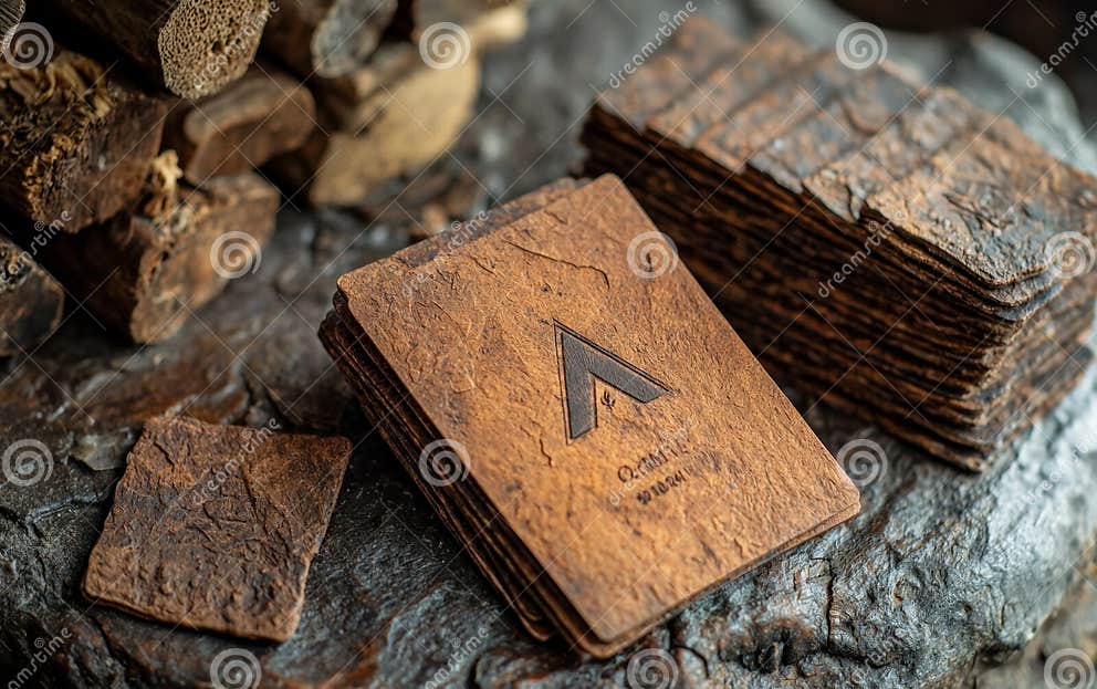 A Close Up of a Stack of Bronze Bars with an Embossed Triangle Symbol ...