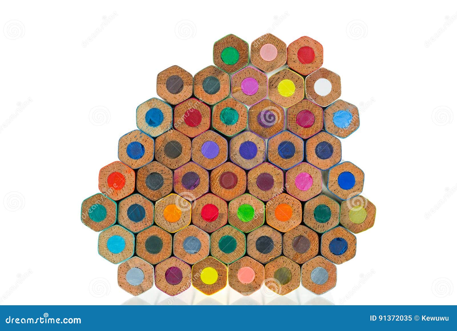 Close Up Stack of Colorful Colored Pencils End on White Stock Image ...