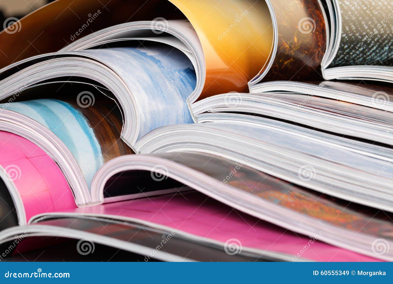 Close-up of Stack of Colorful Magazines Stock Image - Image of journal ...