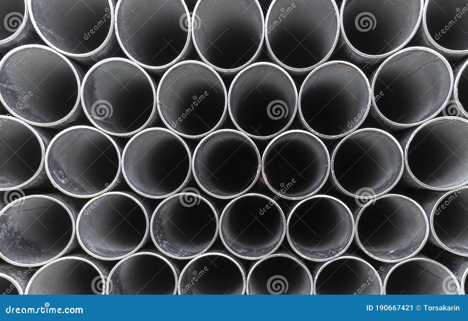 Stack of Construction Metal Pipes Stock Image - Image of duct ...