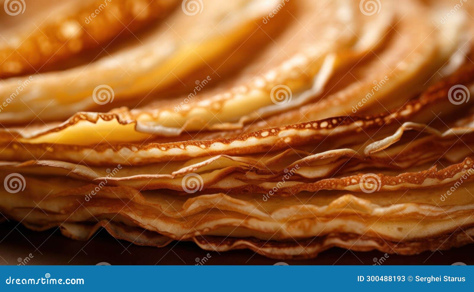 A Close Up of a Stack of Crepes on Top of Each Other, AI Stock Image ...