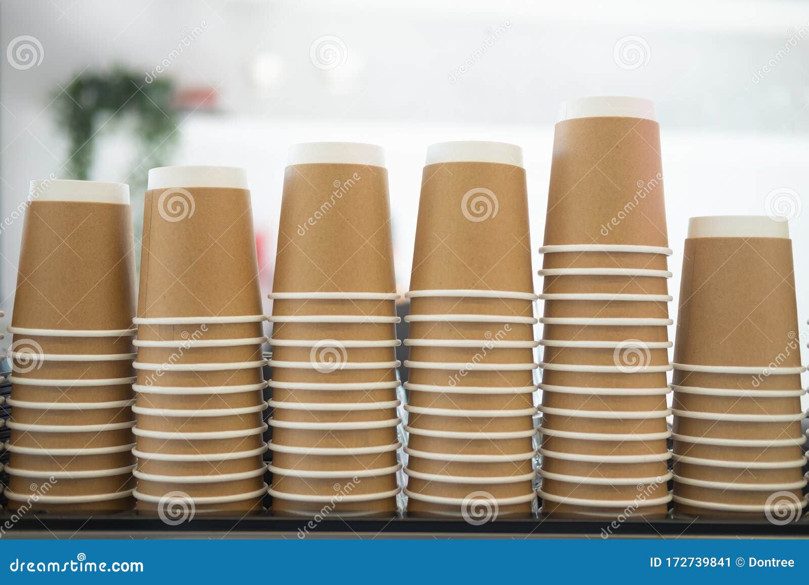 Close Up Stack of Disposable Reclying Paper Cup Stock Image - Image of ...