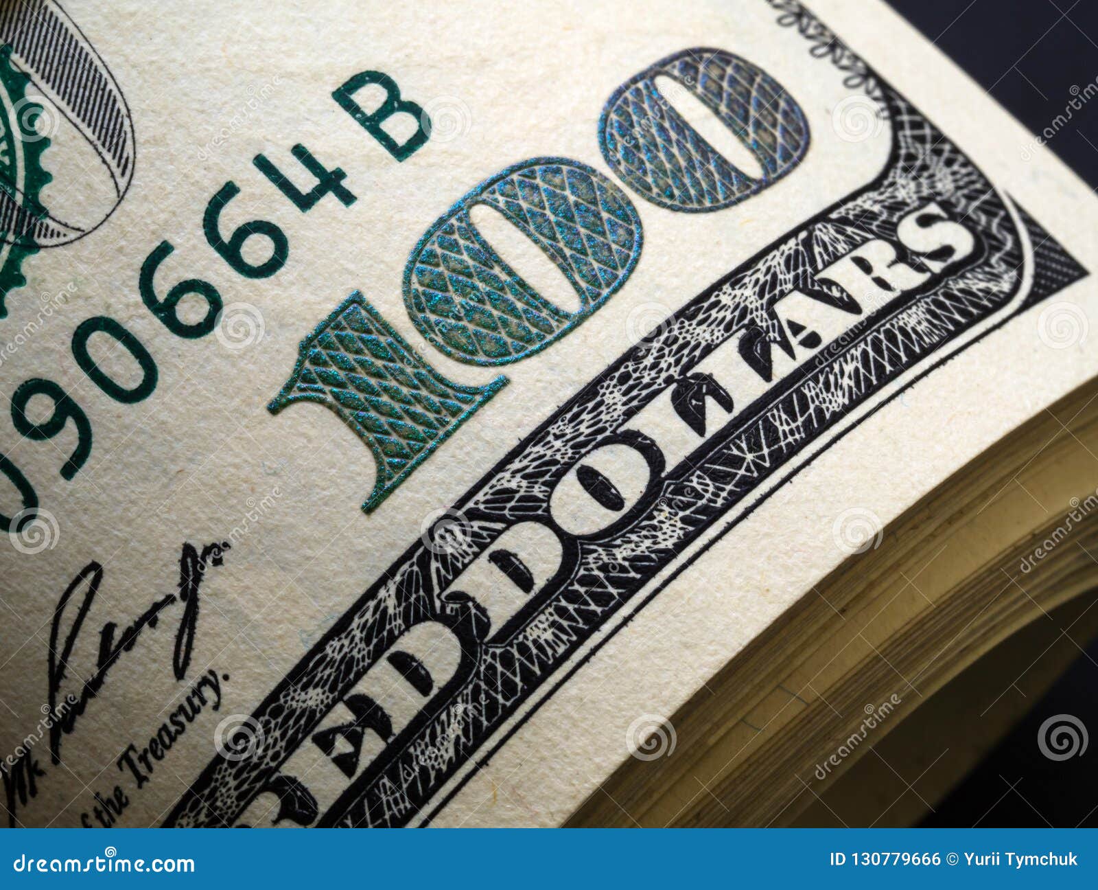 Close Up of Stack of 100 Dollar Bills Stock Photo - Image of paper ...