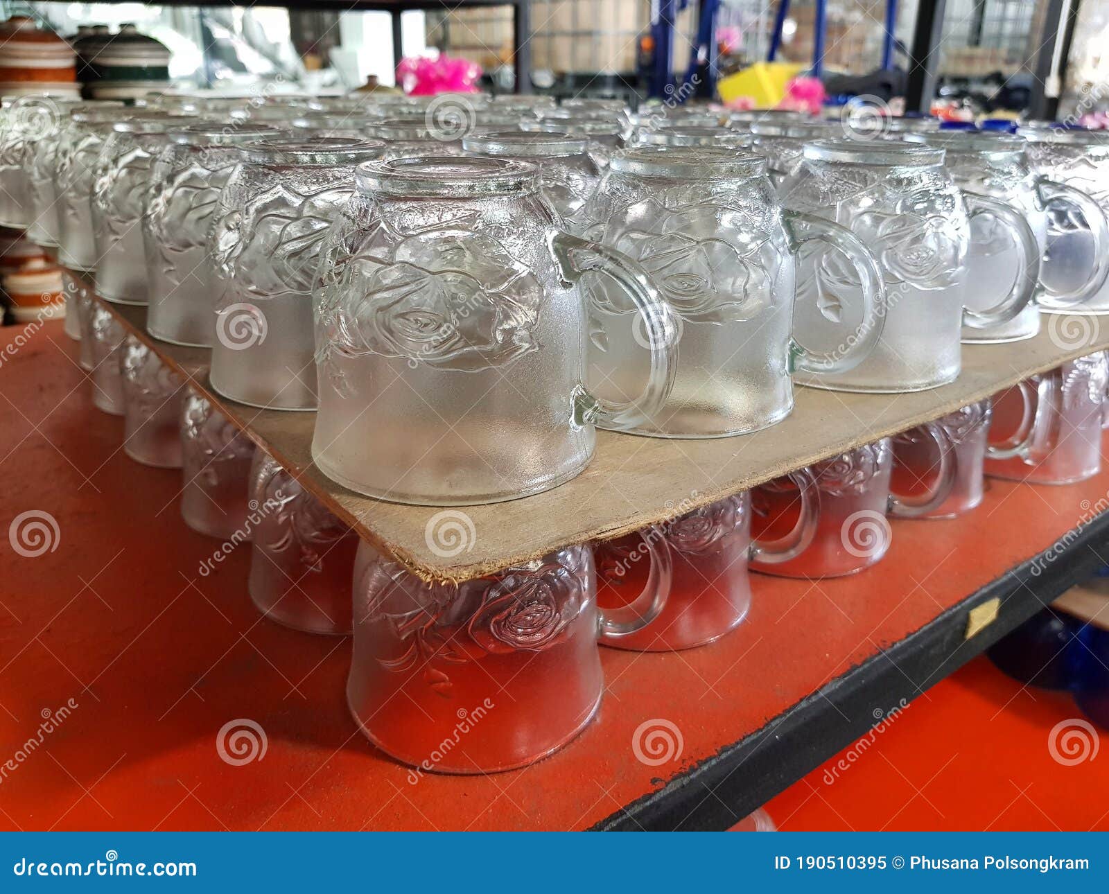 Close Up of Stack of Glasses in Shop Stock Image - Image of stack ...