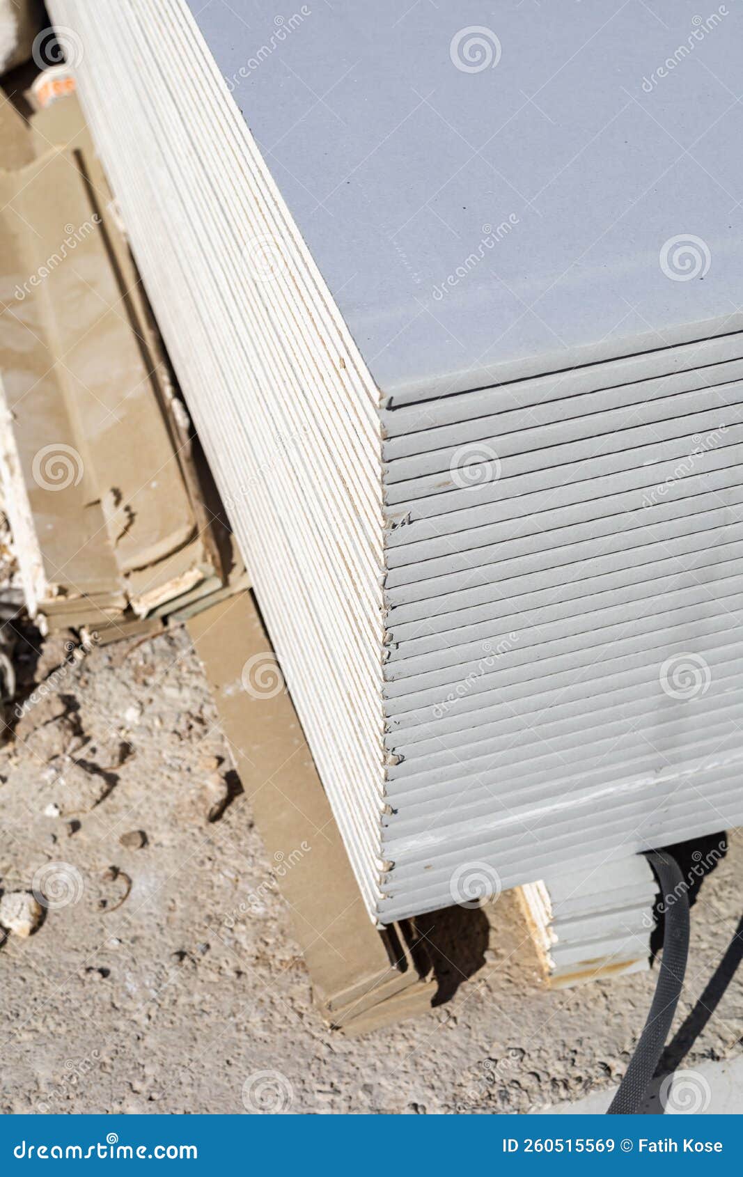 Close-up. Drywall Sheets Stacked On Top Of Each Other Stock Photo ...