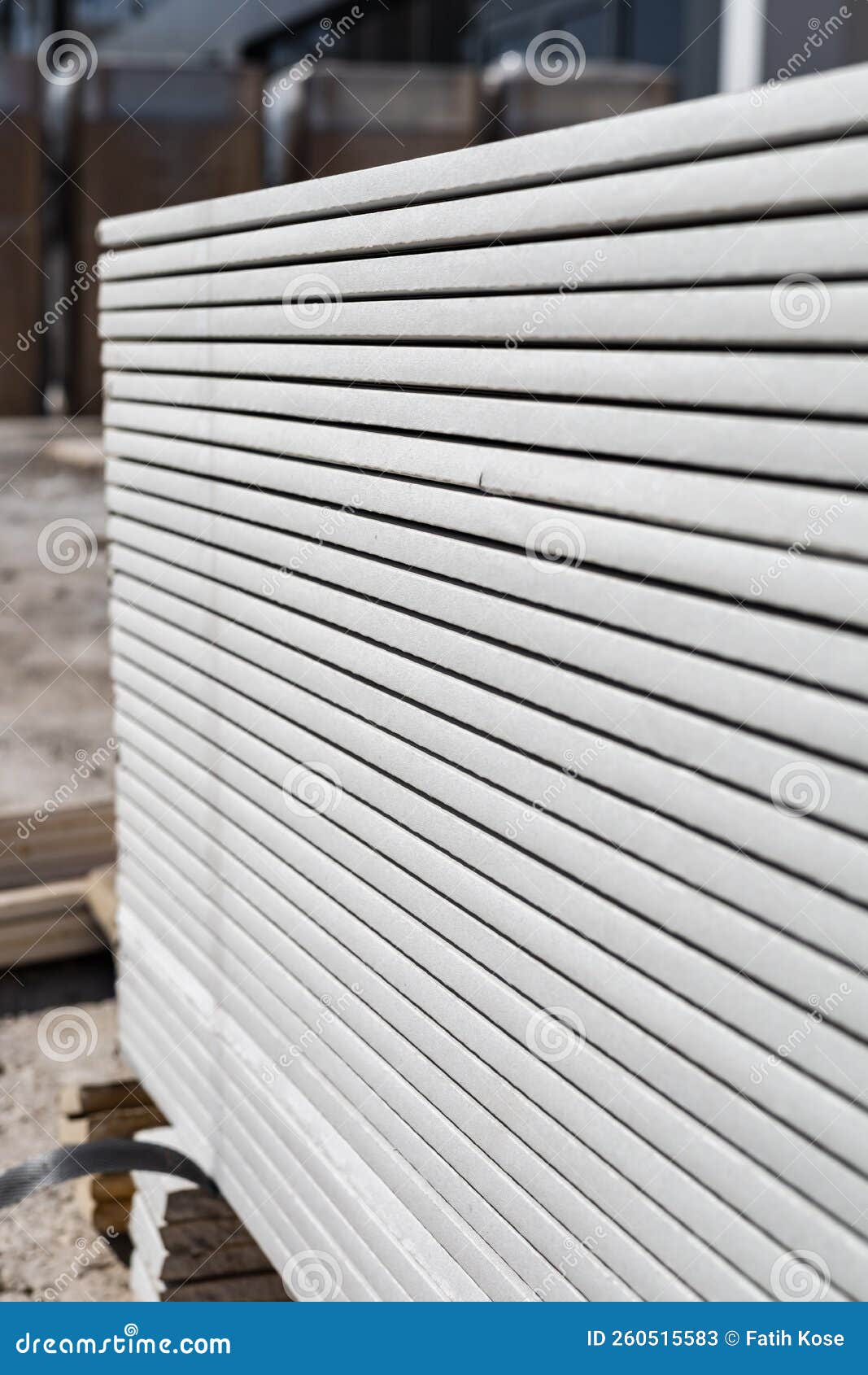 Close-up. Drywall Sheets Stacked On Top Of Each Other Stock Photo ...