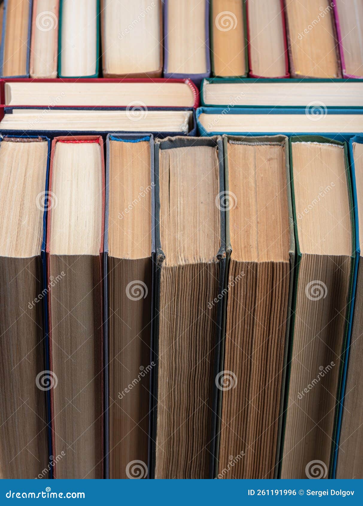 Close-up of a Stack of Old Paper Books. Stock Photo - Image of group ...