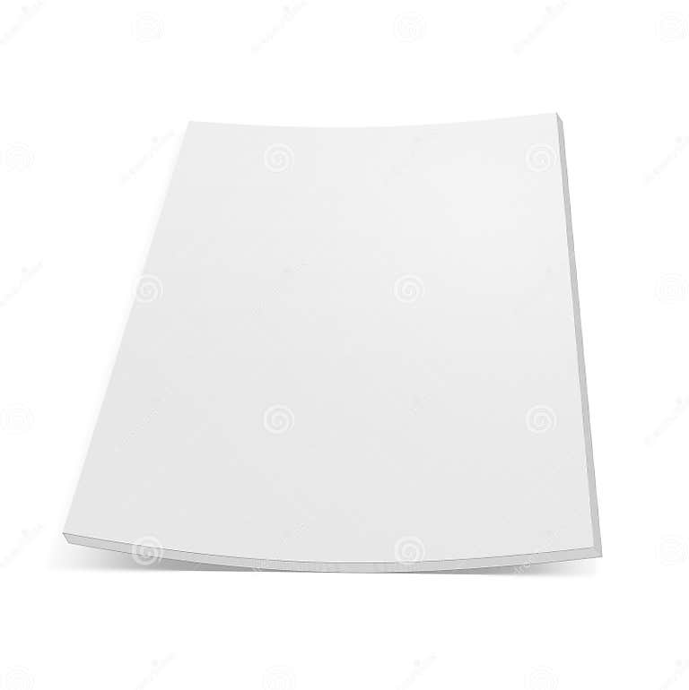 Close Up Stack of Papers with Curl on White Stock Illustration ...