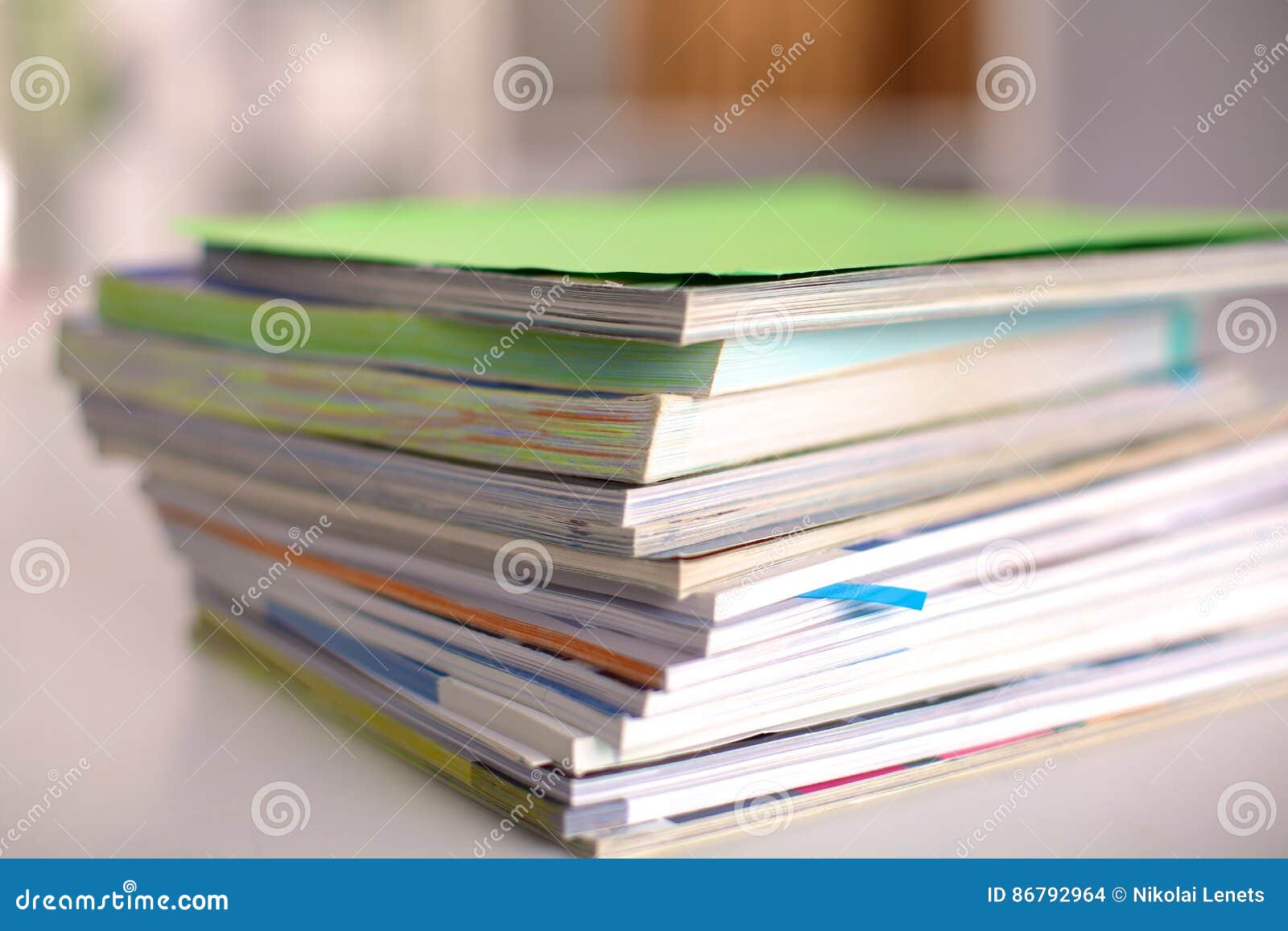 Close Up of Stack of Papers on White Background Stock Photo - Image of ...