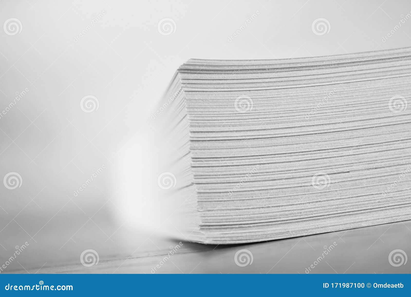 Pile Of Paper Scrap Dot Matrix Printer Paper Tear Off Edges Stock ...