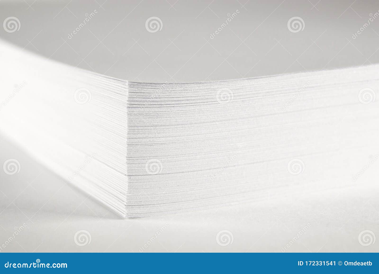 Close Up of Stack of Papers on White Background. Office: Pile of Paper ...